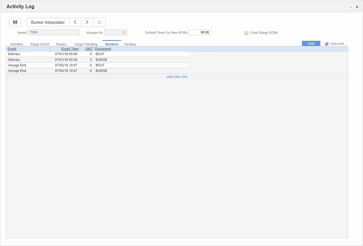 IMOS - Activity Log - Barging